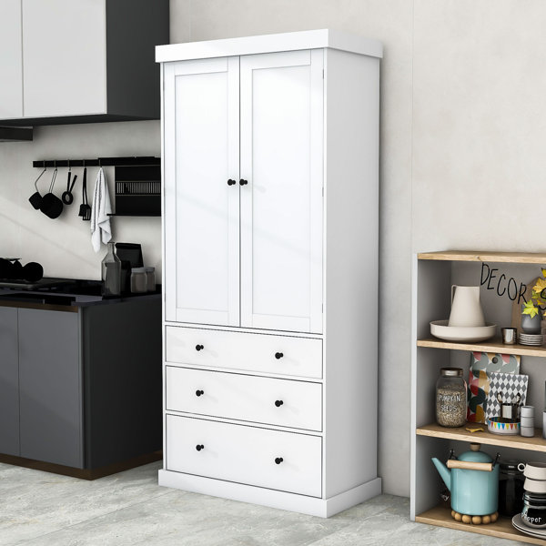 Red Barrel Studio® Pendergrast 77.1'' Freestanding Kitchen Pantry, Tall ...