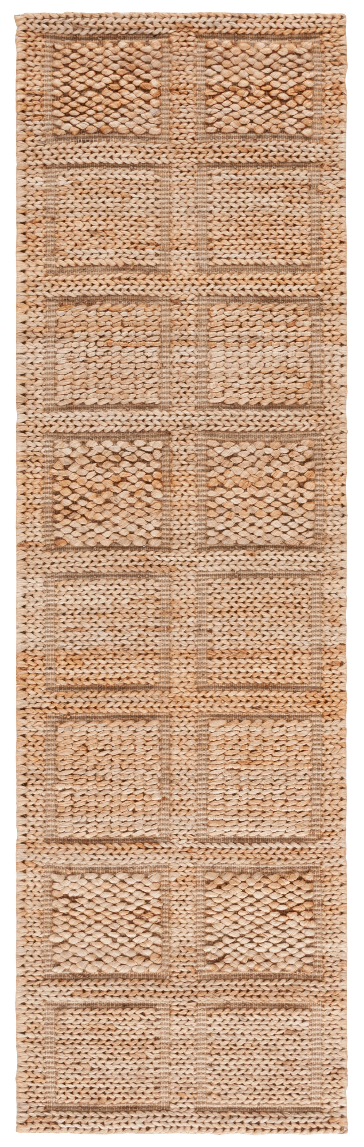 Gracie Oaks Farnborough Natural Fiber Pit Loomed Jute Plaid Rug | Wayfair