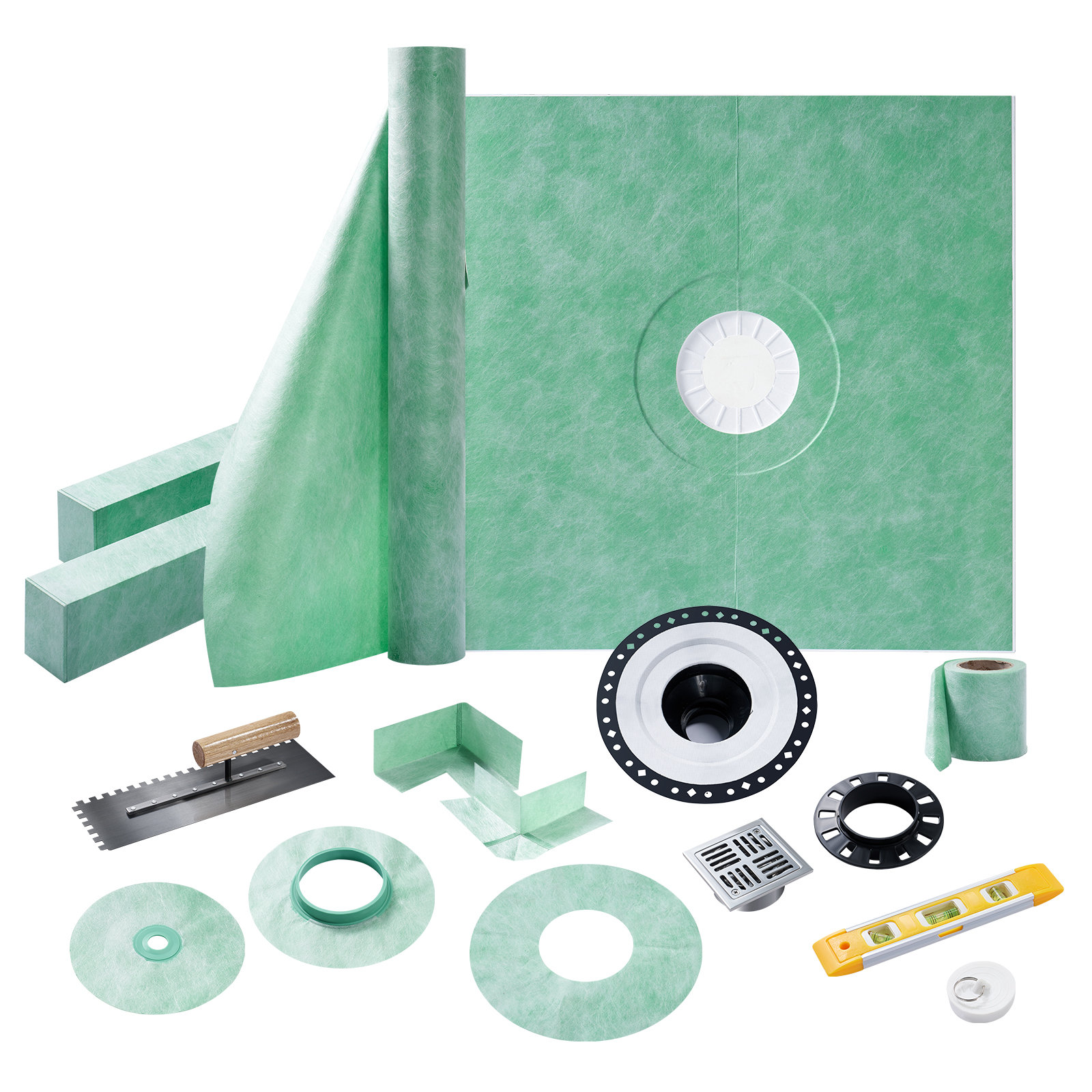 AMERLIFE Complete Shower Curb Kit – Centre Drain Tray with Curb ...