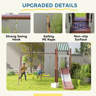 Qaba Kids Swing Set for Backyard, Playground Set with 6 FT Slide, 2 ...