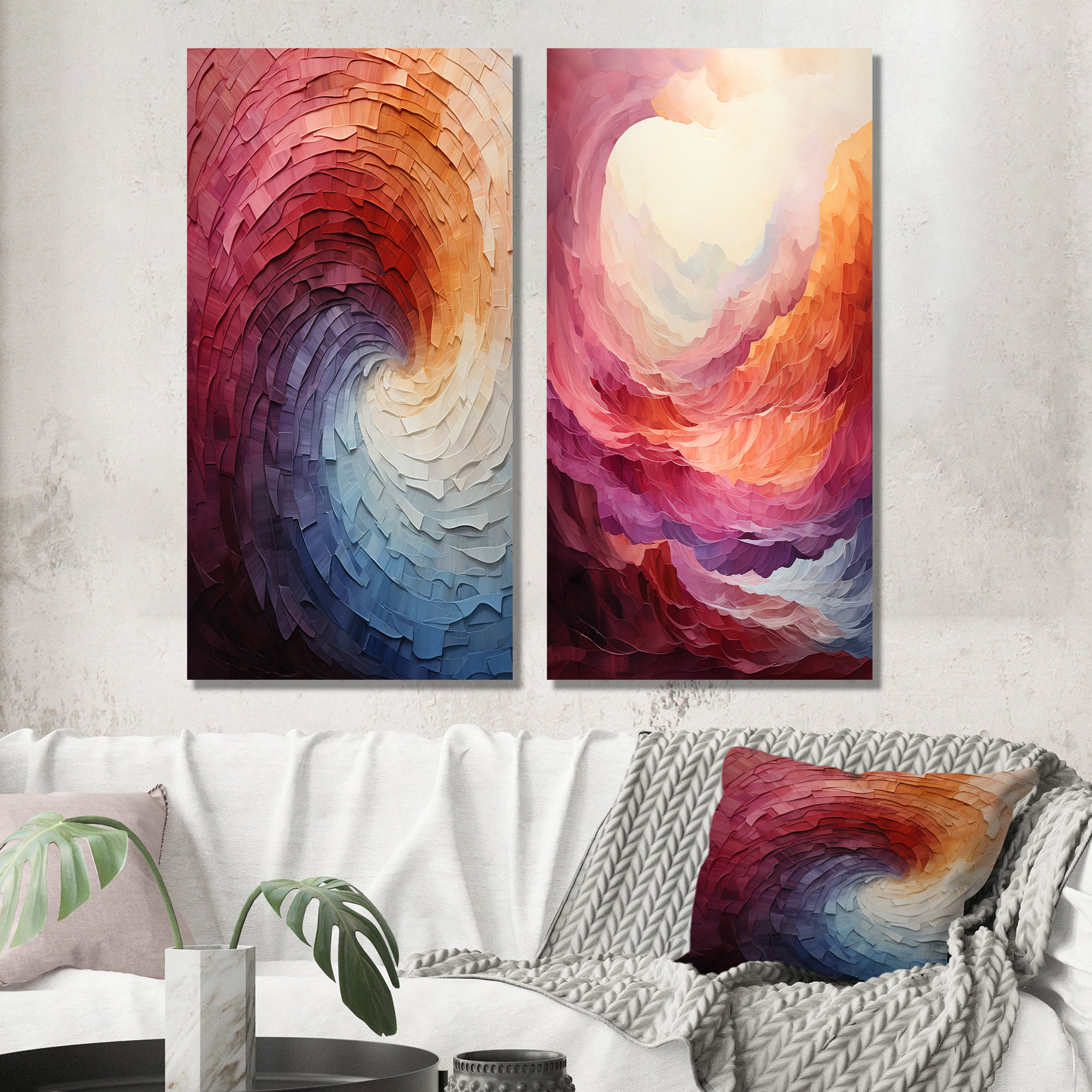 Ivy Bronx Colorful Rainbow Wave I - Rainbow Spirals Metal Wall Art ...