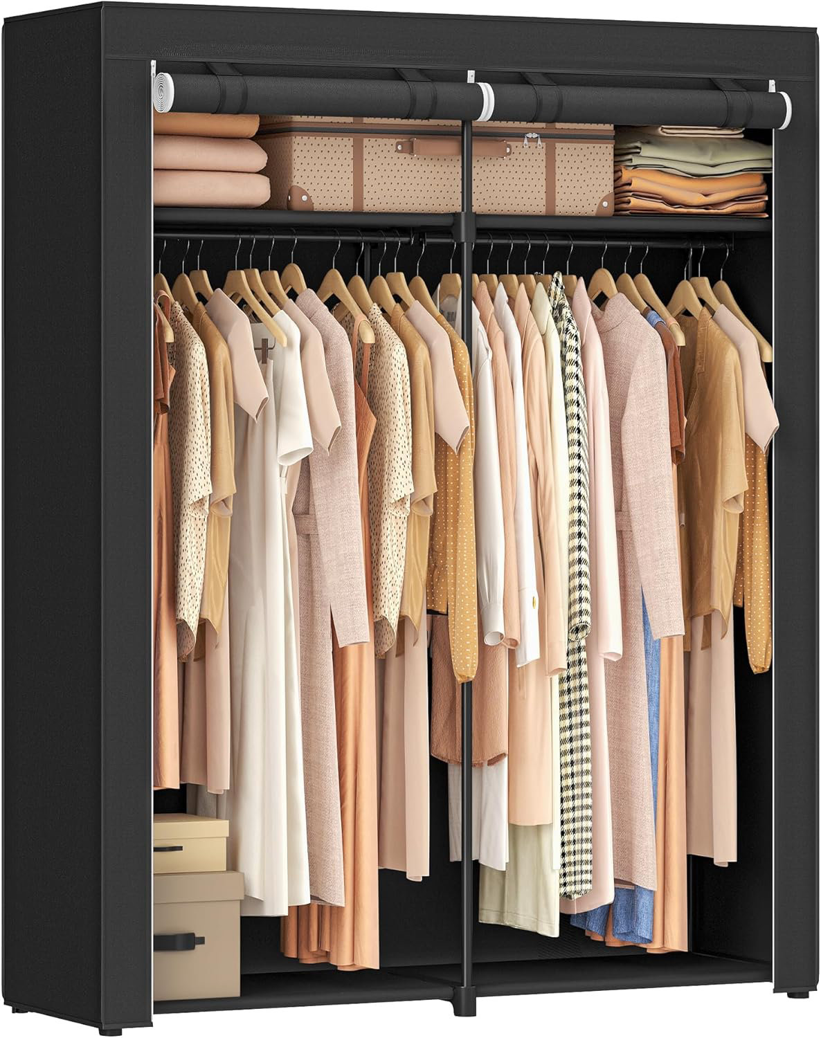 Rebrilliant Closet Wardrobe, Clothes Rail With Non-Woven Fabric Cover ...
