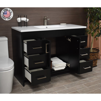 Latitude Run® Ceravolo 48'' Single Bathroom Vanity with Plastic Top ...