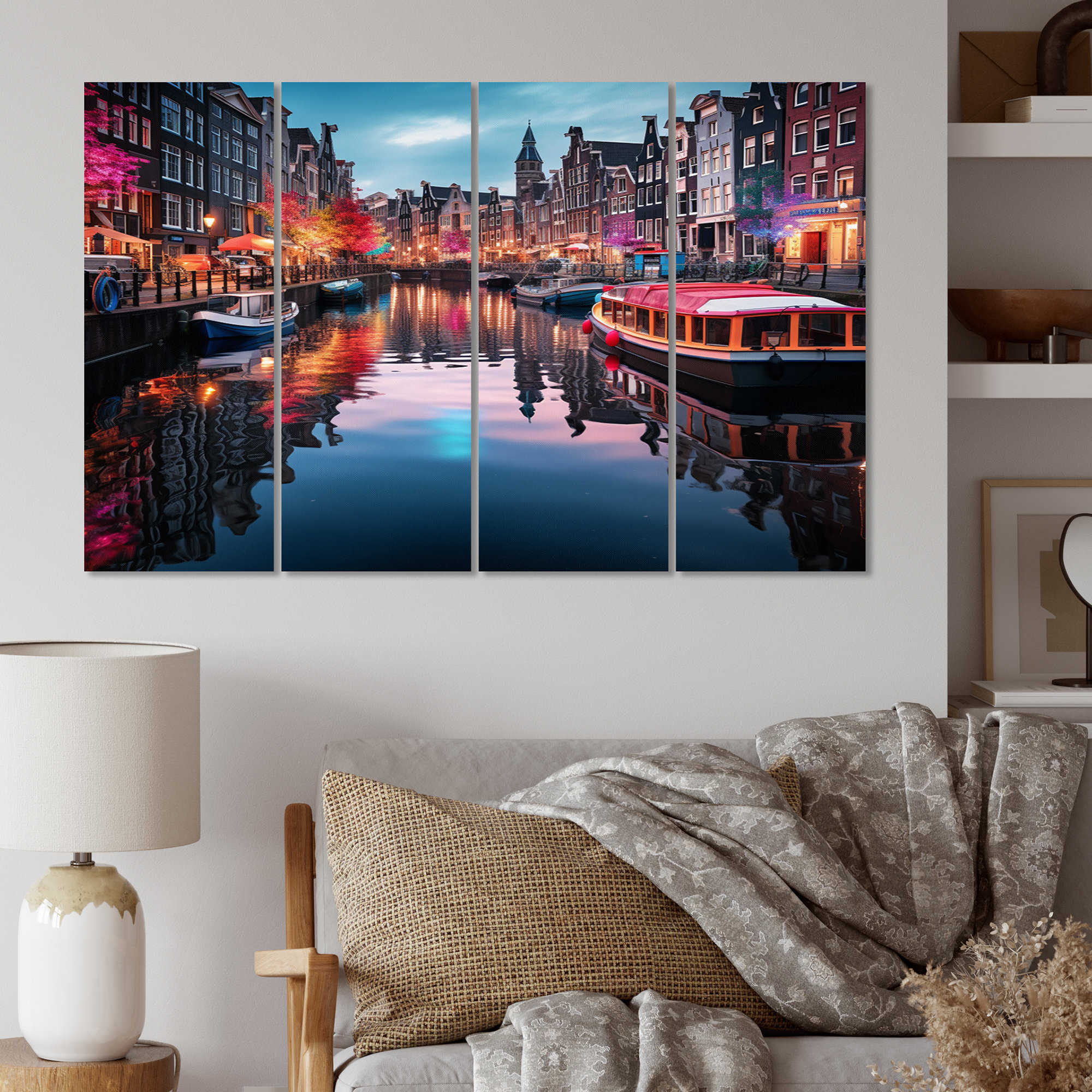Design Art Colorful Netherlands City of Canals II - Cityscapes Metal ...