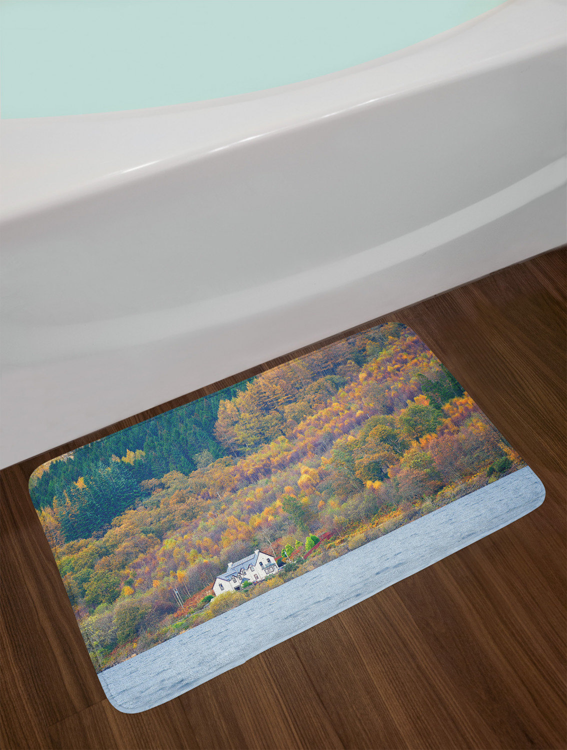 East Urban Home Loch Lomond In Autumn Highlands Bath Rug | Wayfair