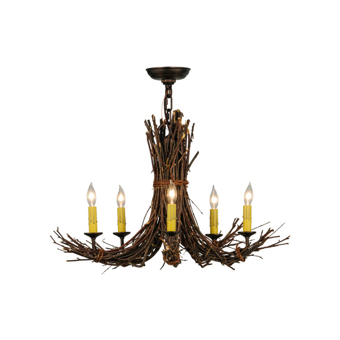 Meyda Lighting Rustic Lodge 5 - Light Classic / Traditional Chandelier ...