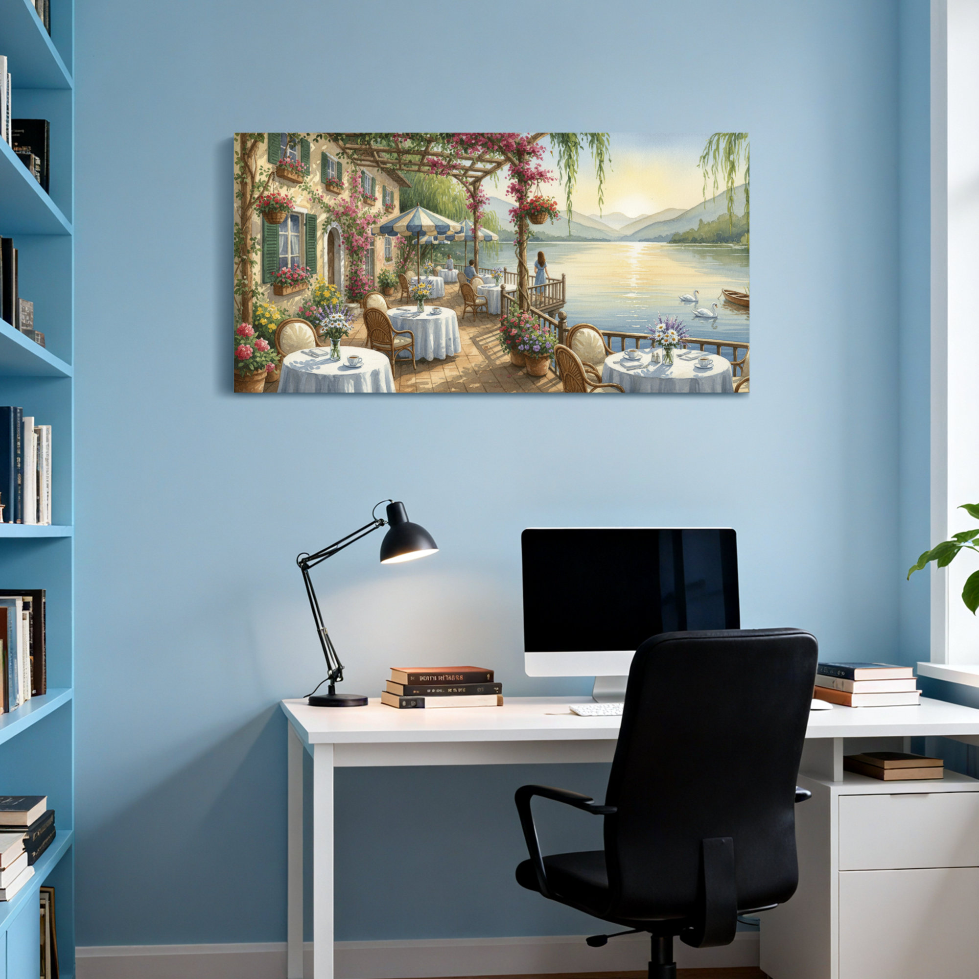 Astoria Grand Scenic & Cityscapes Romantic Lakeside Cafe With Flowering ...