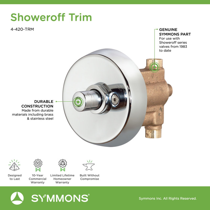 Symmons Showeroff Single Push-Button Metering Valve Trim | Wayfair