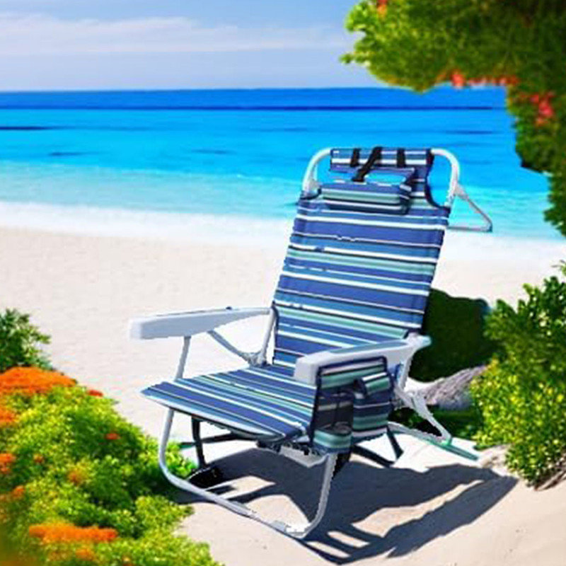 Arlmont & Co. Beach Chairs, Compact Portable Lay Flat Folding Beach ...