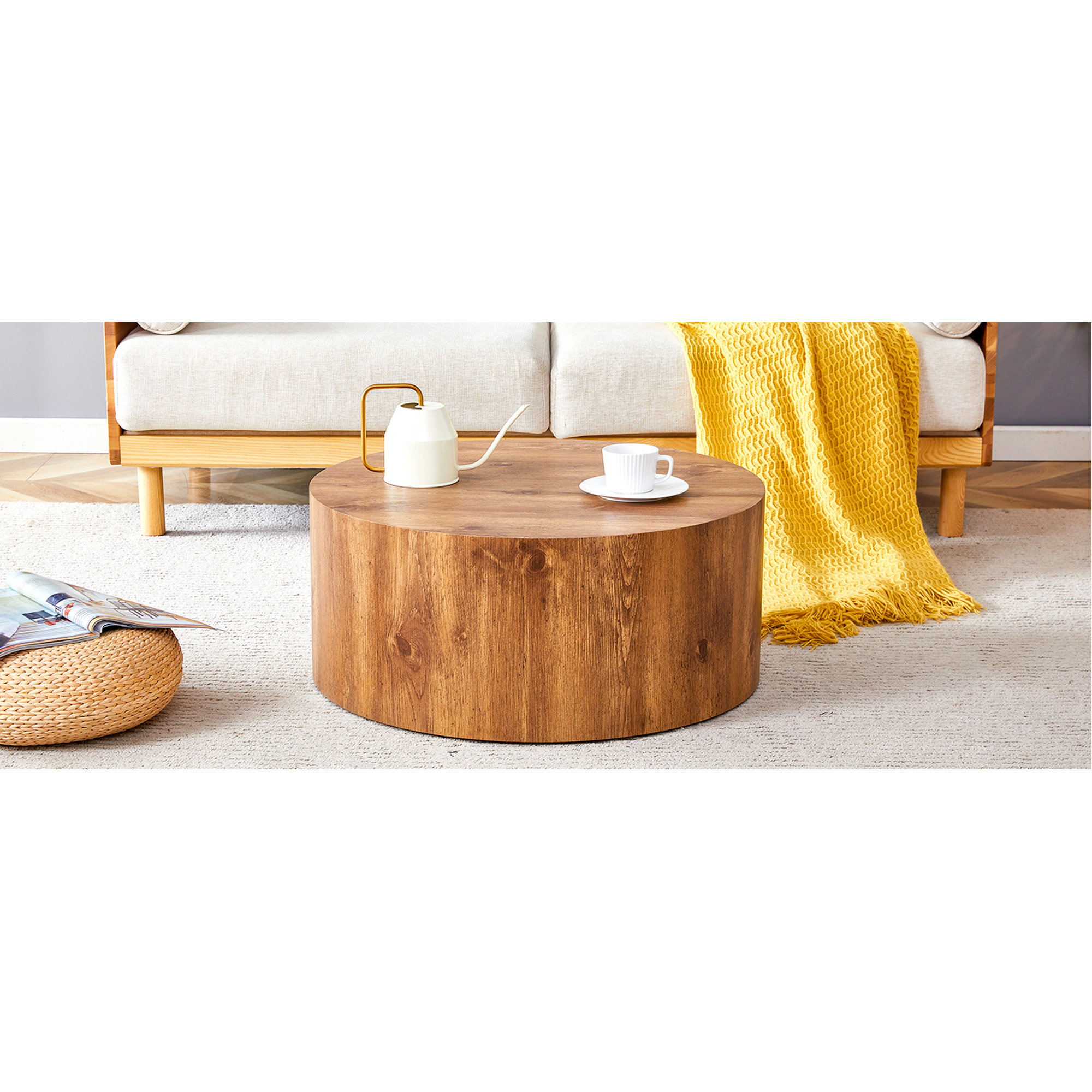 Millwood Pines The Cylindrical Table With Its Patterned Design Can Be ...