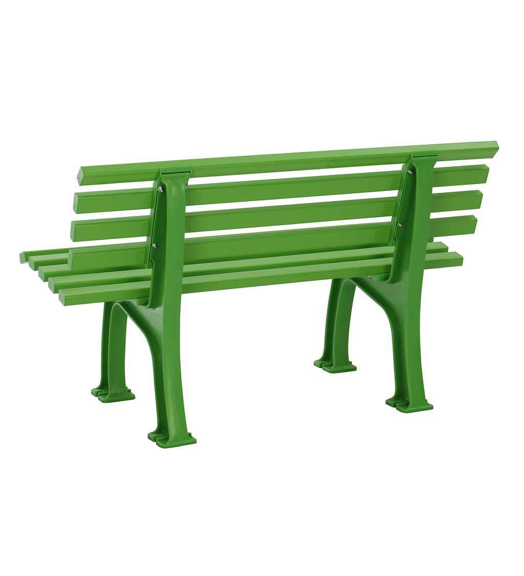 Red Barrel Studio® Quiogue Weatherproof Plastic Garden Bench, Apple ...