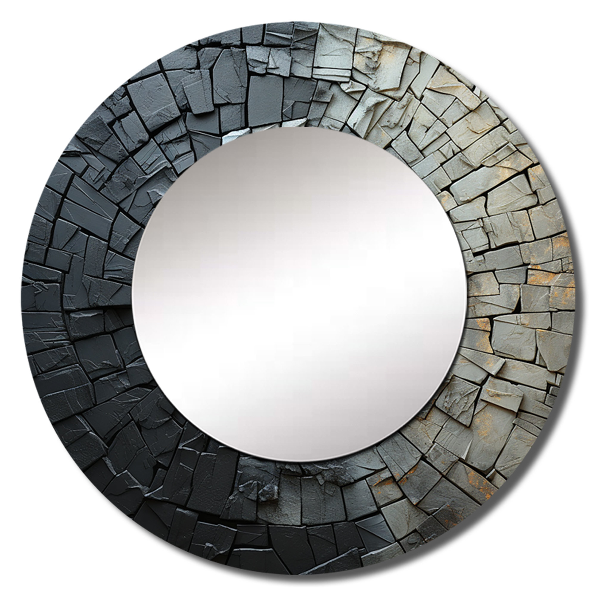 East Urban Home Shannay Shattered Grey Stone Geode Minimalism III ...