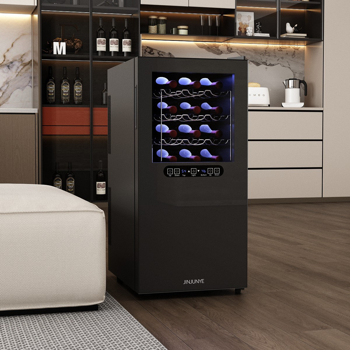 Metaoutdoors 32 Bottle Wine Cooler, Dual Zone Wine Fridge, Countertop ...