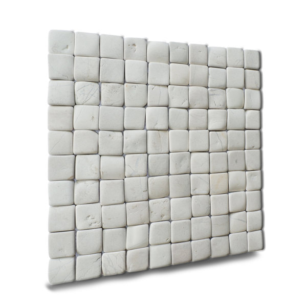 b.o.i Florida 12" x 12" Natural Stone Grid Pebble Mosaic Wall Tile ...