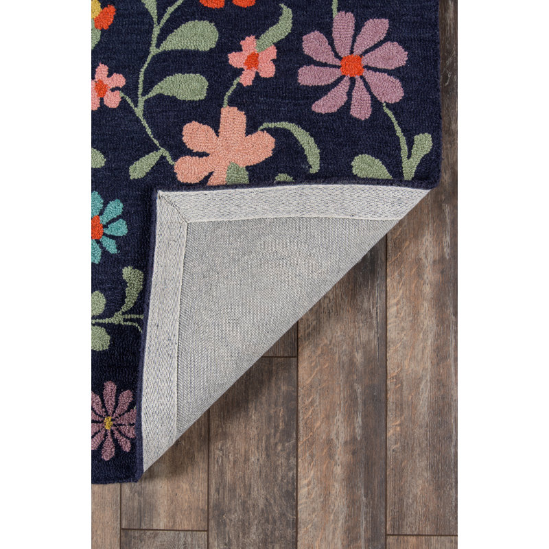 Lark Manor Annechien Handmade Wool Navy Rug & Reviews | Wayfair