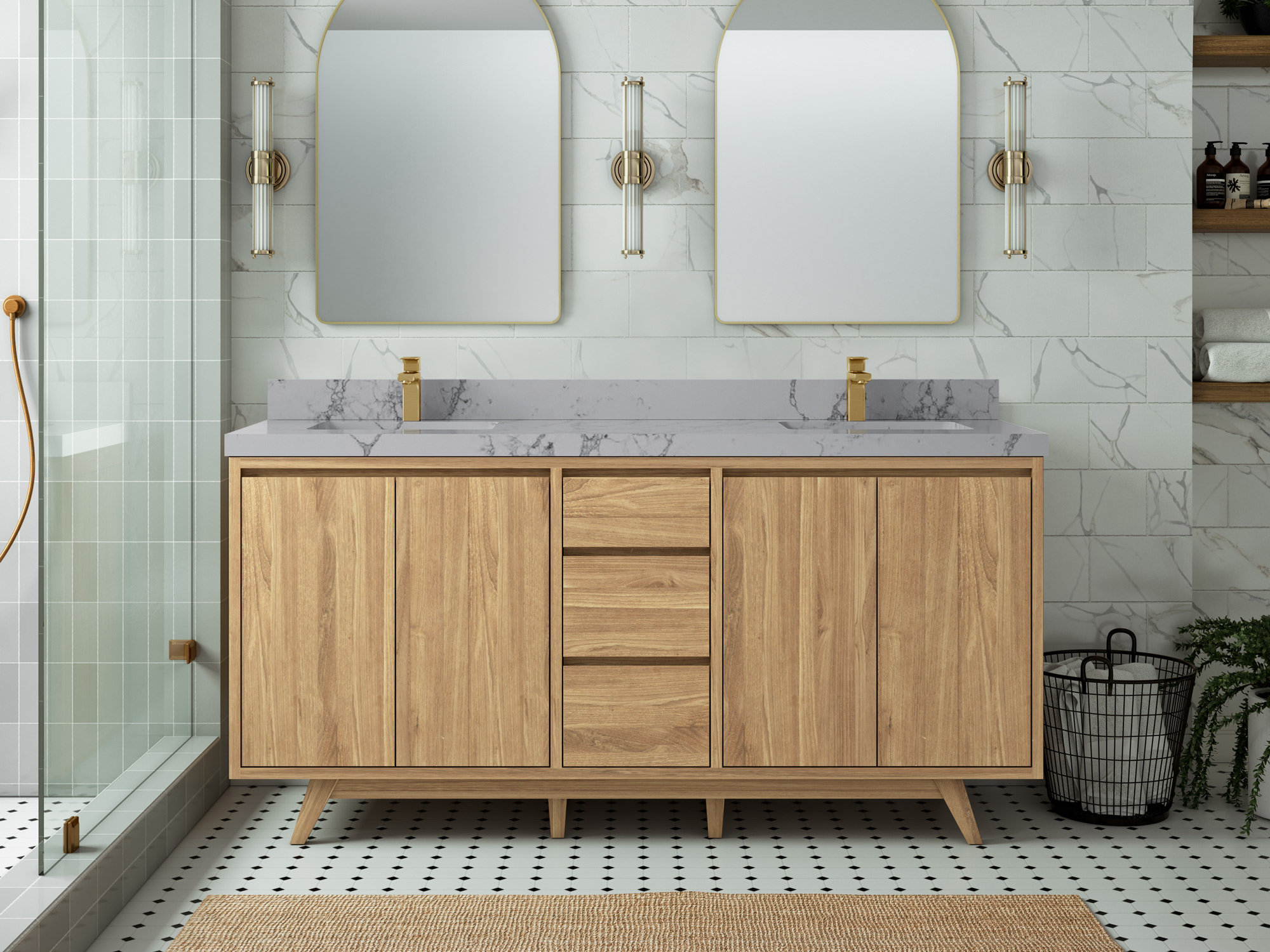 Willow Collections 72 W x 22 D x 36 H Double Bathroom Vanity - Wayfair ...