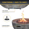 17 Stories 31" Round Propane Gas MGO Frame Concrete Style Outdoor Patio ...