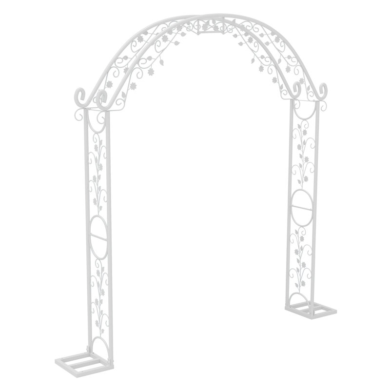 LUVODI Large Wedding Arch Backdrop Stand Metal Arch Frame in White ...
