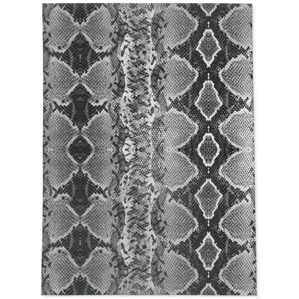 Dakota Fields Turman Animal Print Gray Indoor / Outdoor Area Rug | Wayfair