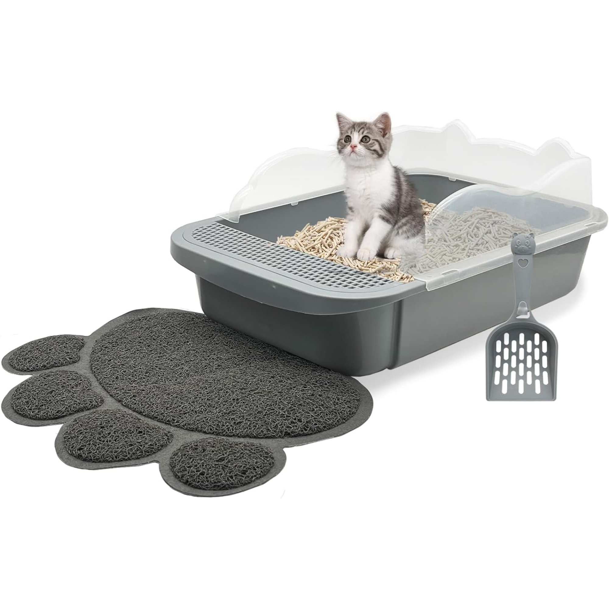 Tucker Murphy Pet™ Open Top Litter Box Sifting Cat Litter Pan ...