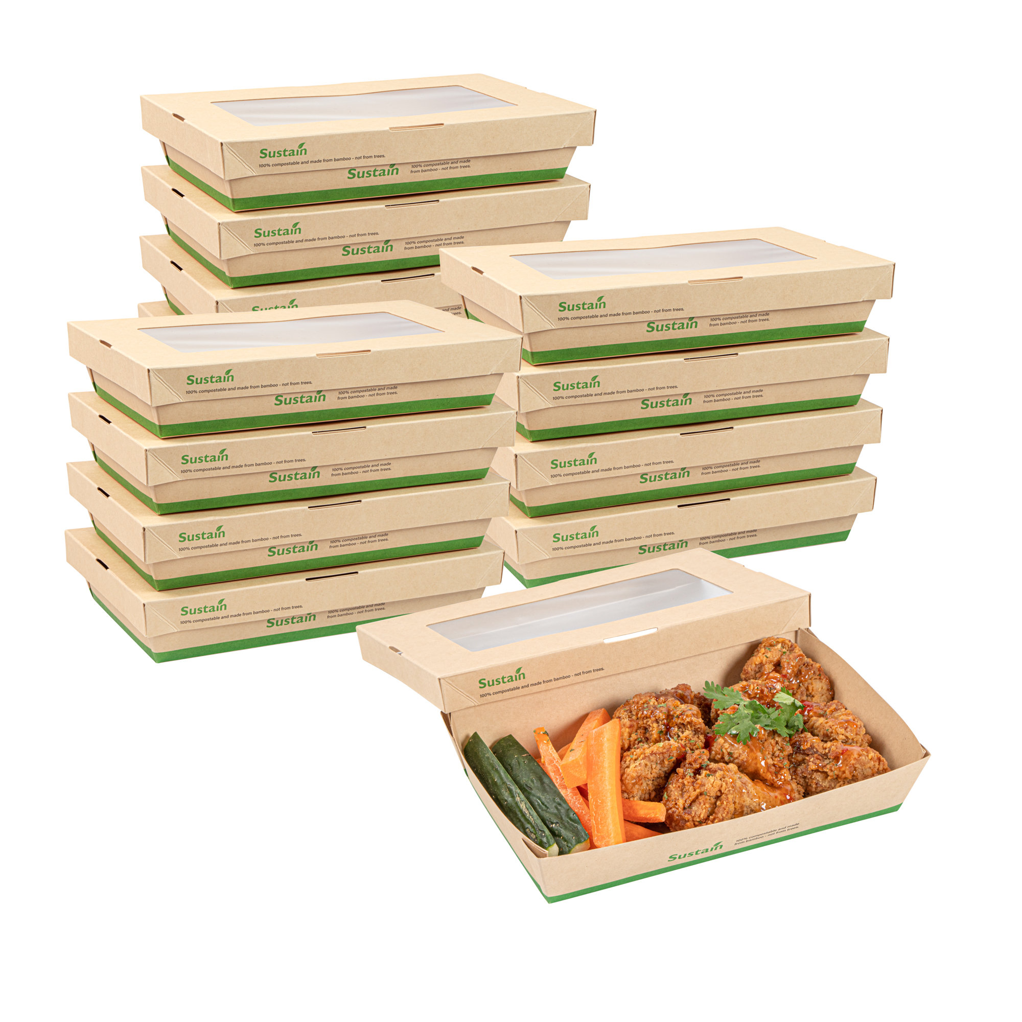 Restaurantware-Sustain 34 Ounce Sturdy Paper Take Out Boxes, 200 ...