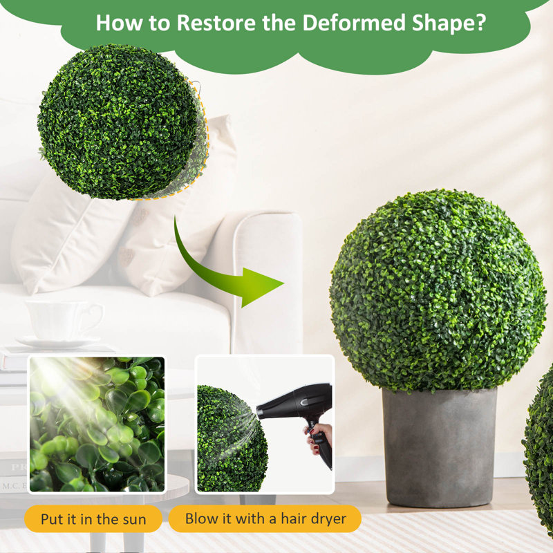 Primrue 19'' Faux Boxwood Topiary | Wayfair
