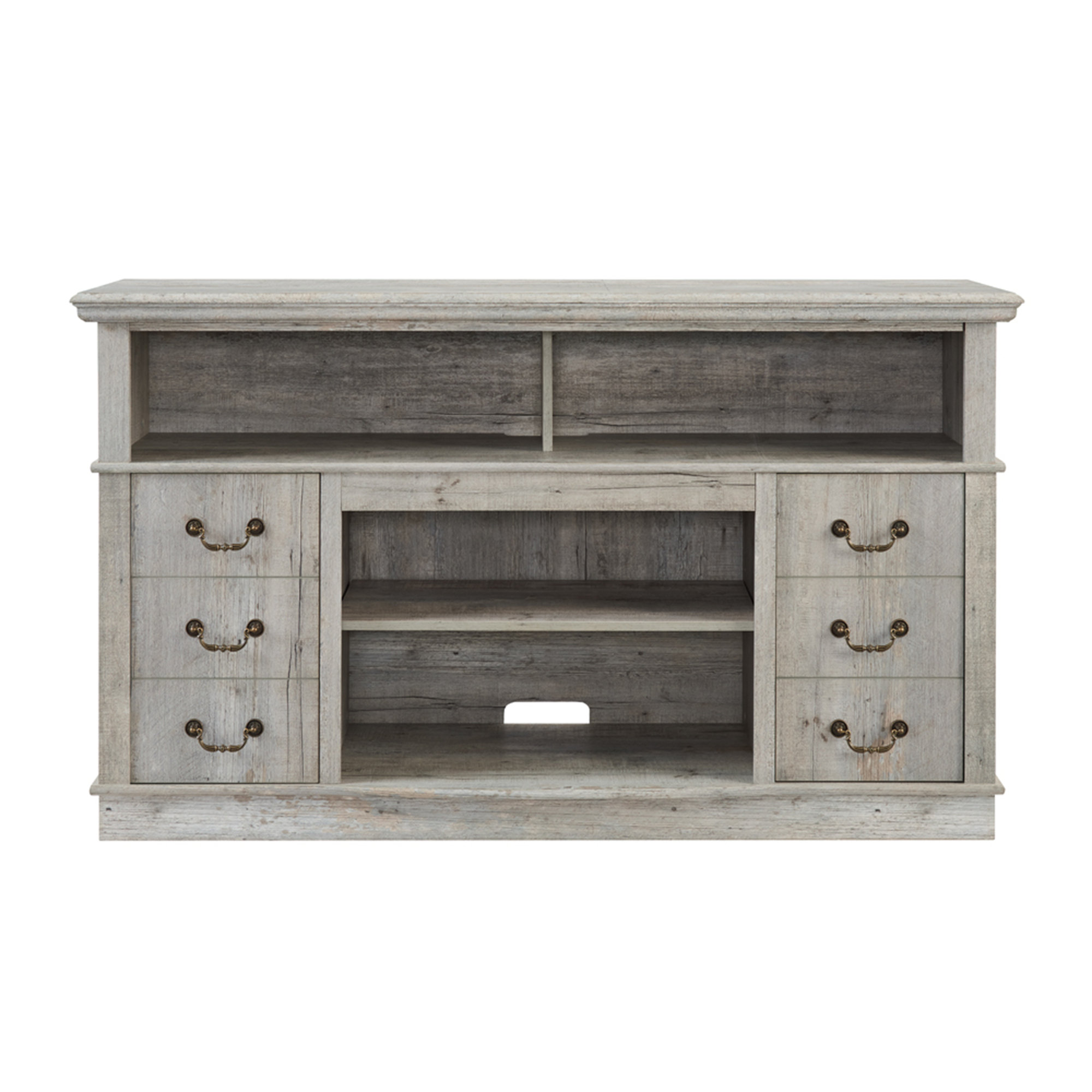 August Grove Traditional TV Media Stand Farmhouse Rustic Entertainment ...
