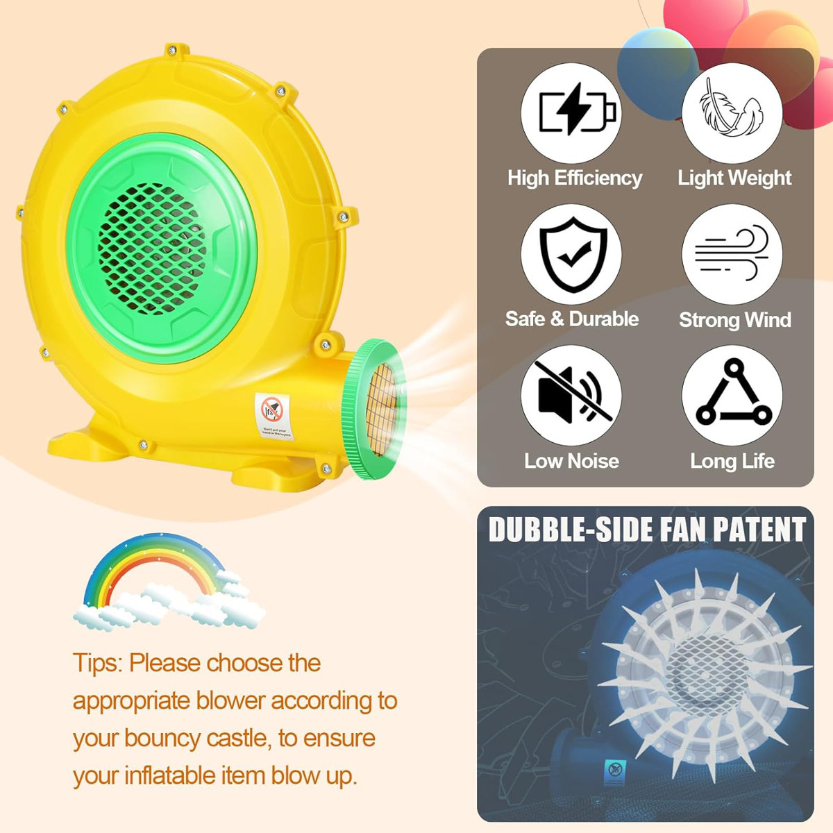 Homdox 550 Watt Powerful Air Blower Commercial Fan Pump Blower For ...