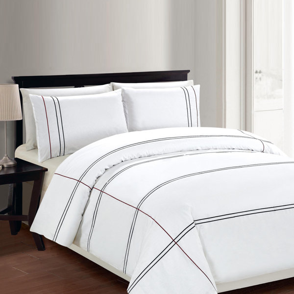 Linen Depot Direct Modern & Contemporary Cotton Striped Duvet Cover Set ...