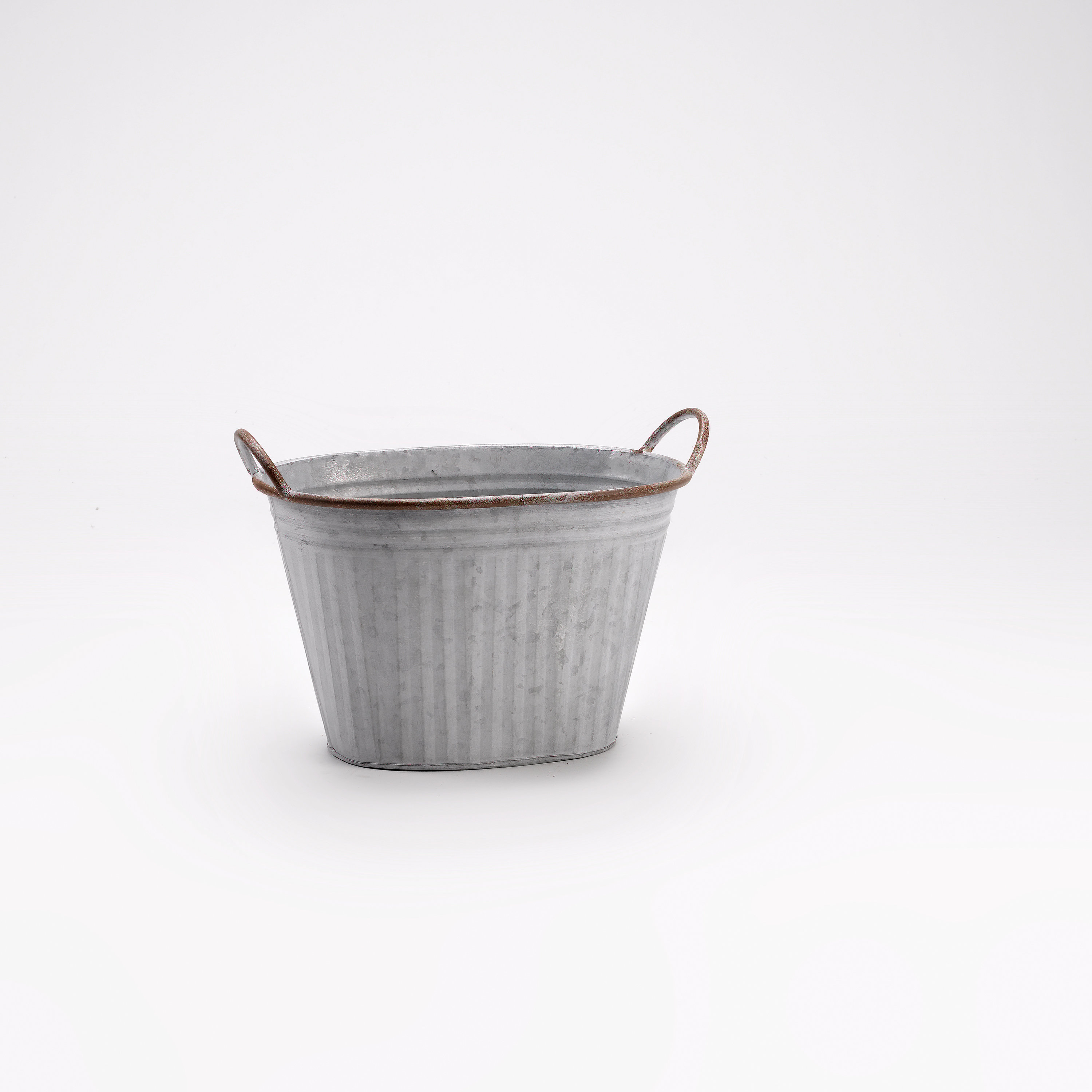 D & W Silks Oval Metal Bucket Pot Planter | Perigold