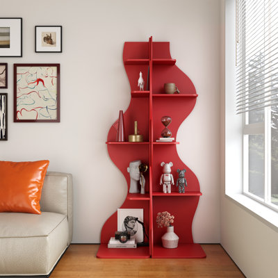 red corner shelf