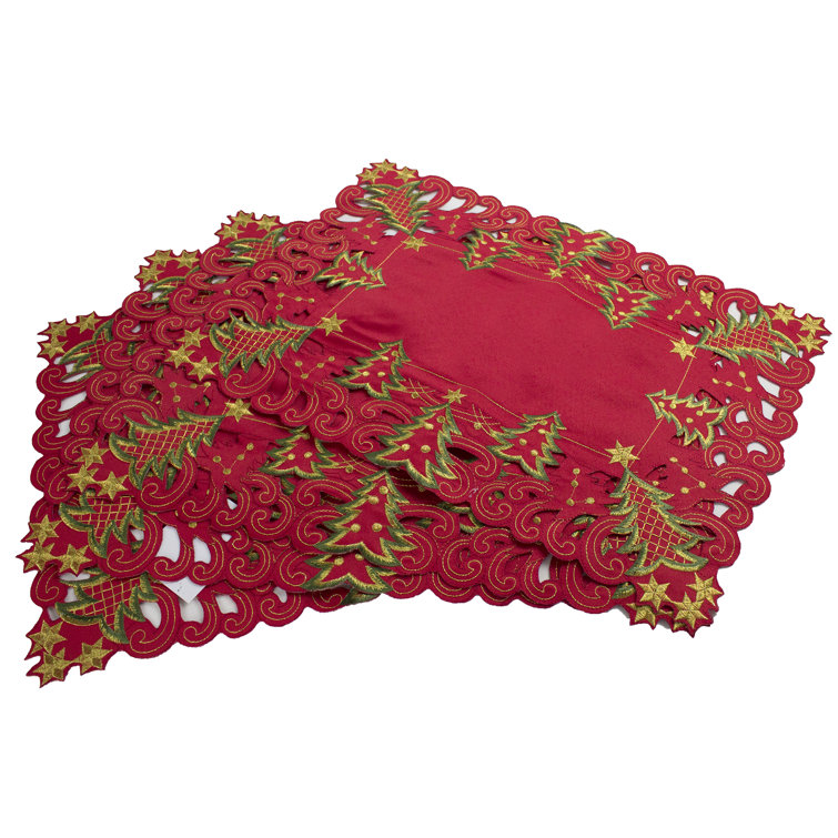 The Holiday Aisle® Dornhoffer Floral Christmas Polyester Dining Linen ...