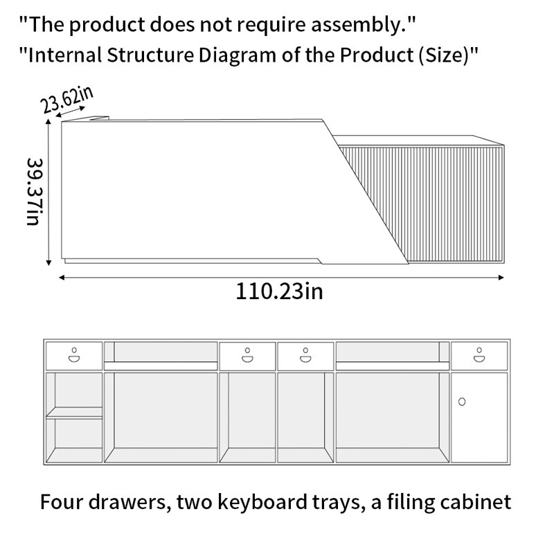 Hokku Designs Multi-Functional Front Desk, Computer Desk, Sayreville ...