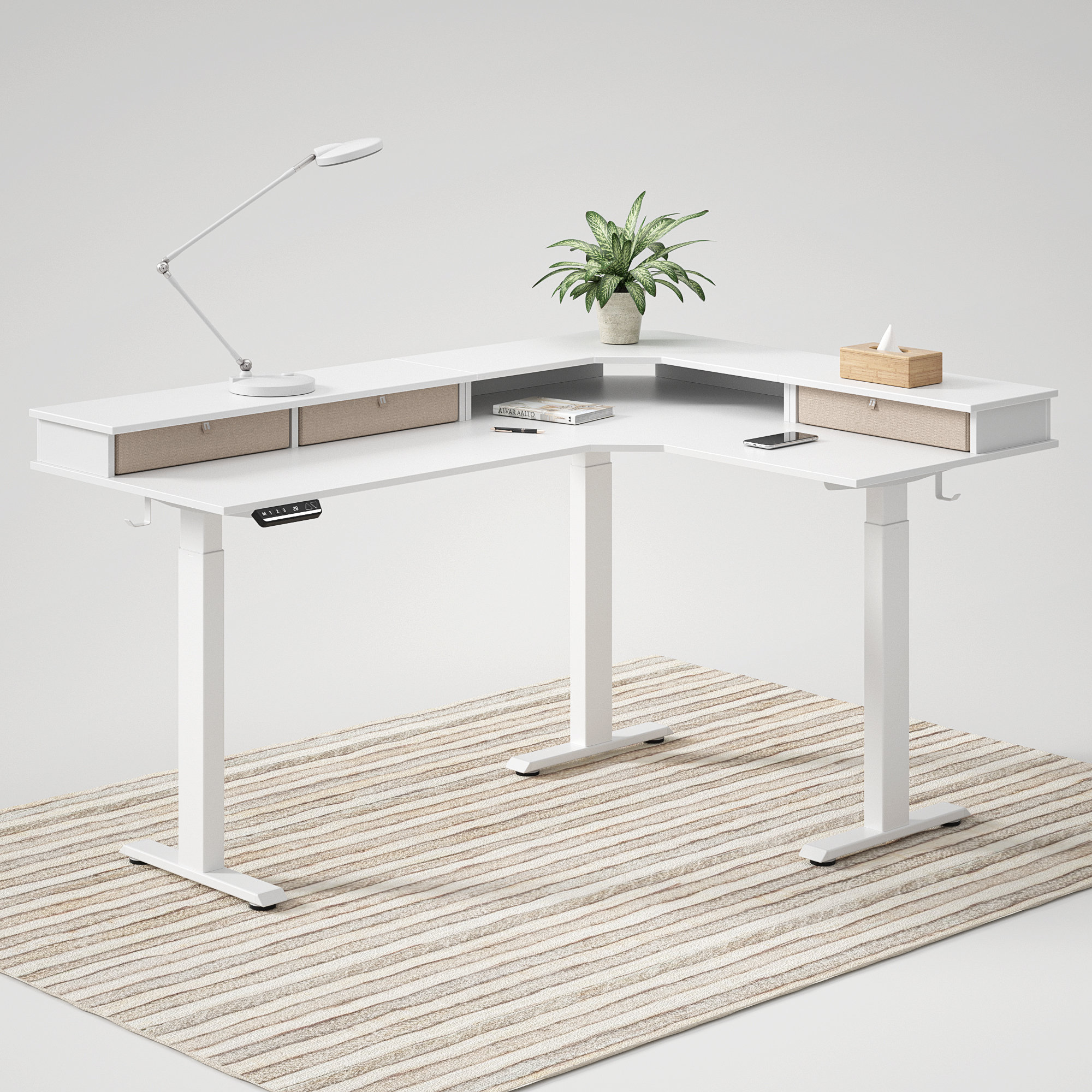 FEZIBO Triple Motor Height Adjustable Standing Desk & Reviews | Wayfair