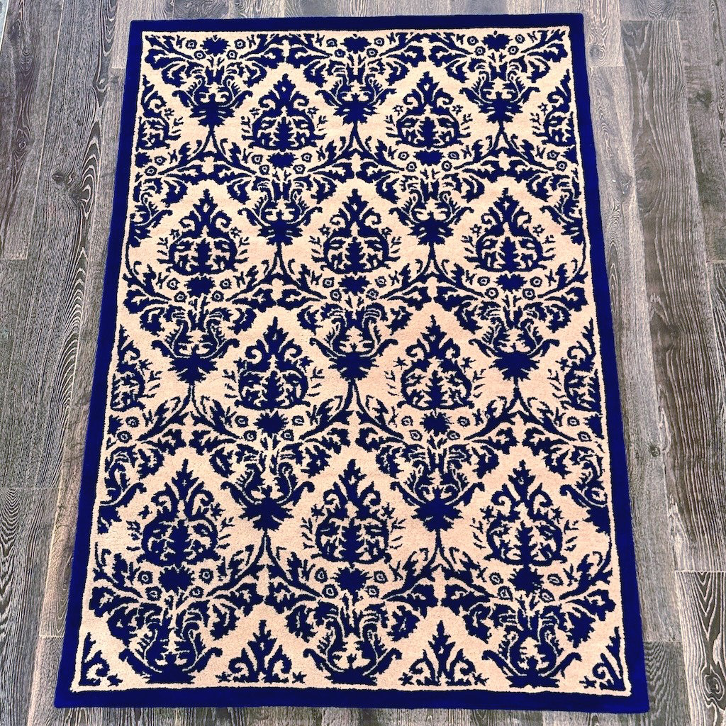 Chandra Rugs Jethro Authentic Handmade and Hand Tufted Navy Blue and ...