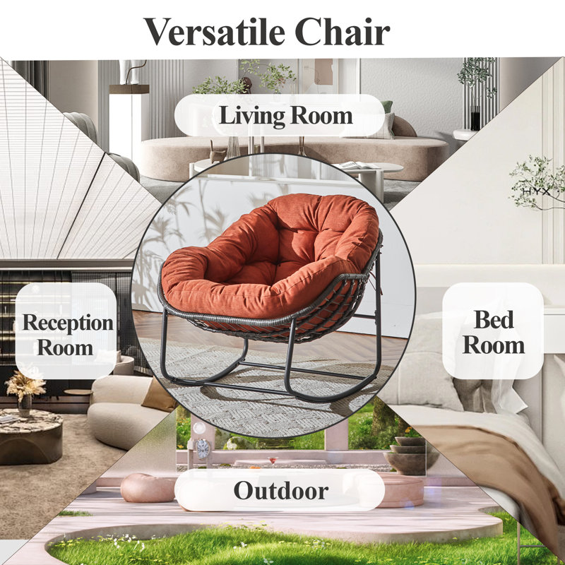 Wildon Home® Cadynce Wicker Outdoor Rocker Chair & Reviews | Wayfair