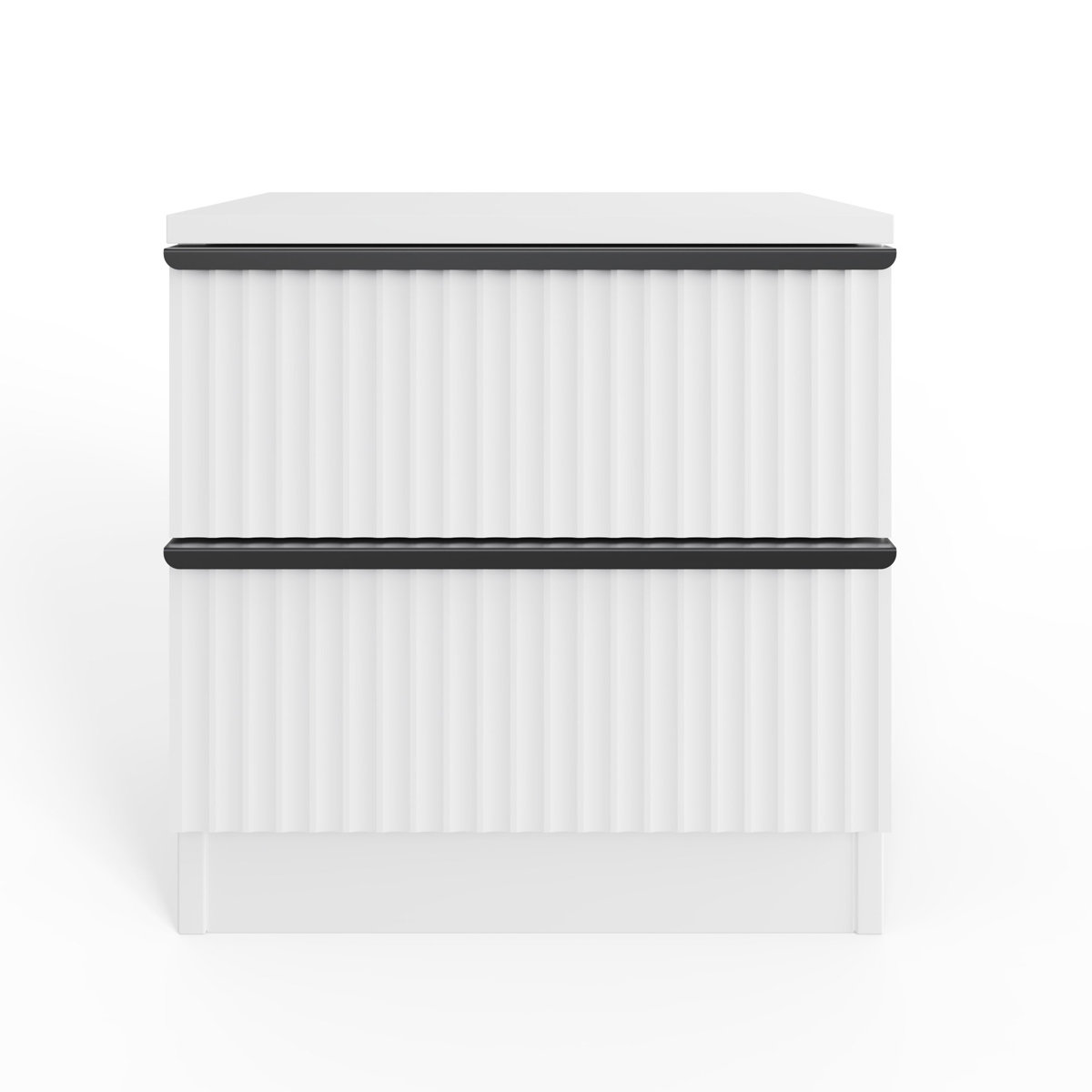 17 Stories Shanquil Ripple Ridged 2 Drawer Bedside Table Nightstand ...