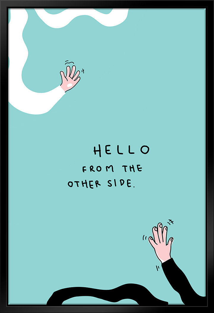 ATX Art Group LLC Hello from the other Side - Floater Frame Textual Art ...