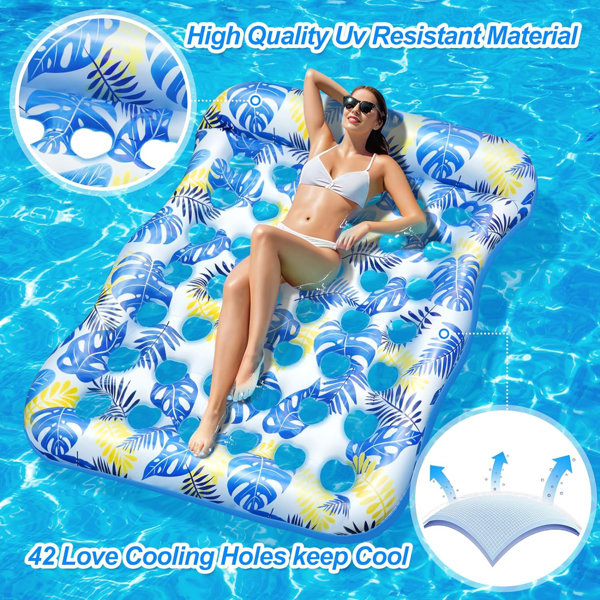 Utibia Inflatable Pool Floats Adult, Tanning Pool Float with Headrest ...