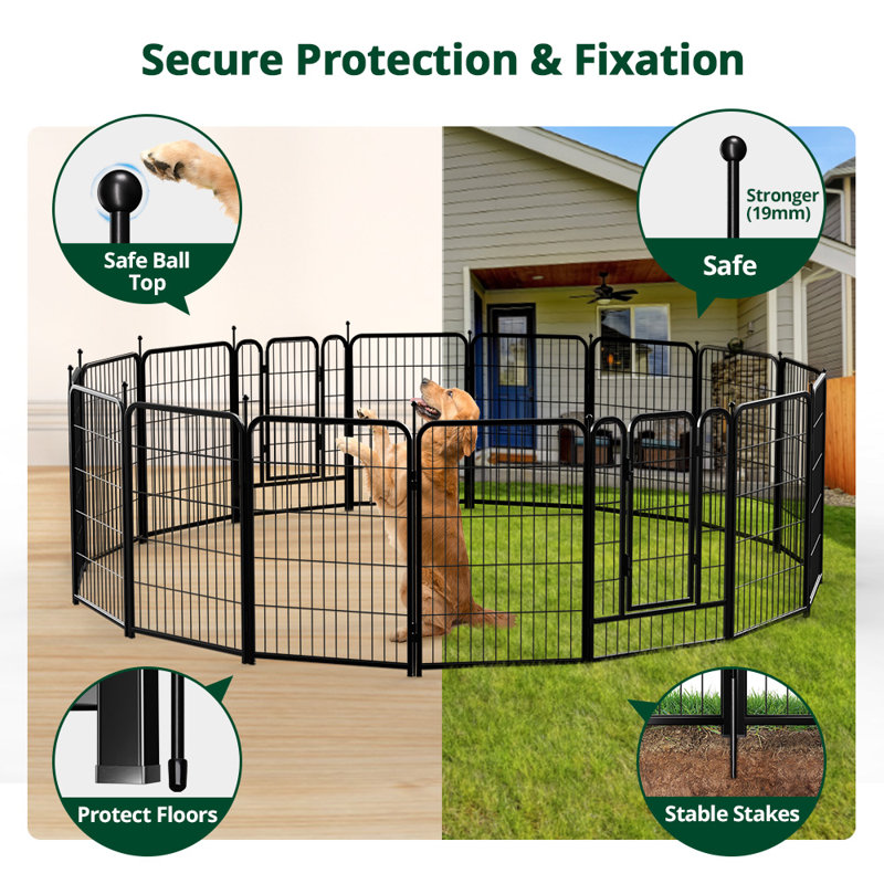 Toocapro 40" Tall 16 Panels Heavy Duty Pet Pen Dog Playpen & Reviews ...