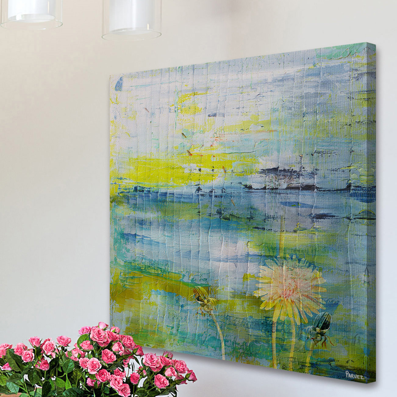 Parvez Taj 'Water Blooms' by Parvez Taj - Wrapped Canvas Acrylic ...