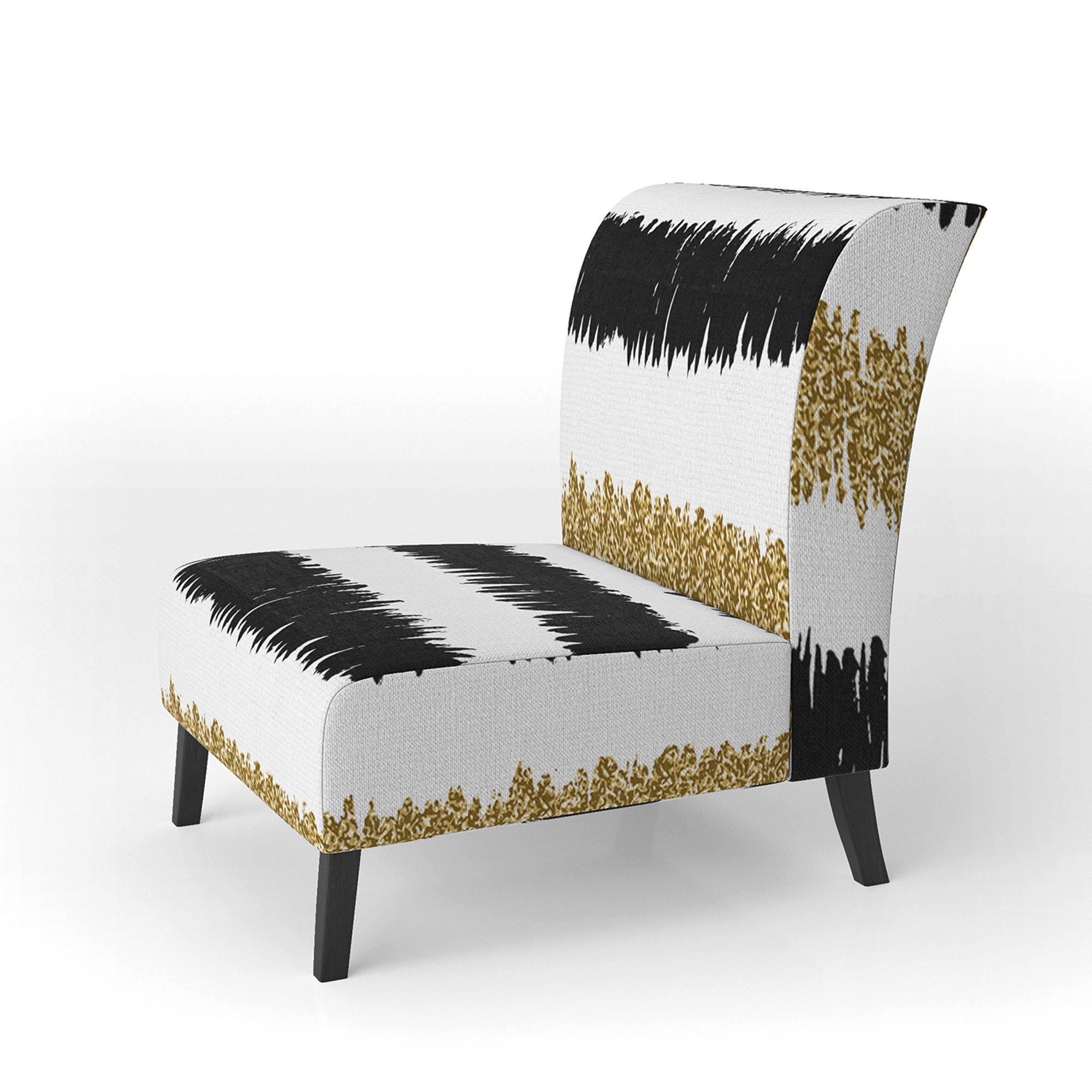 Dakota Fields Black Striped Pattern - Upholstered Patterned Accent ...