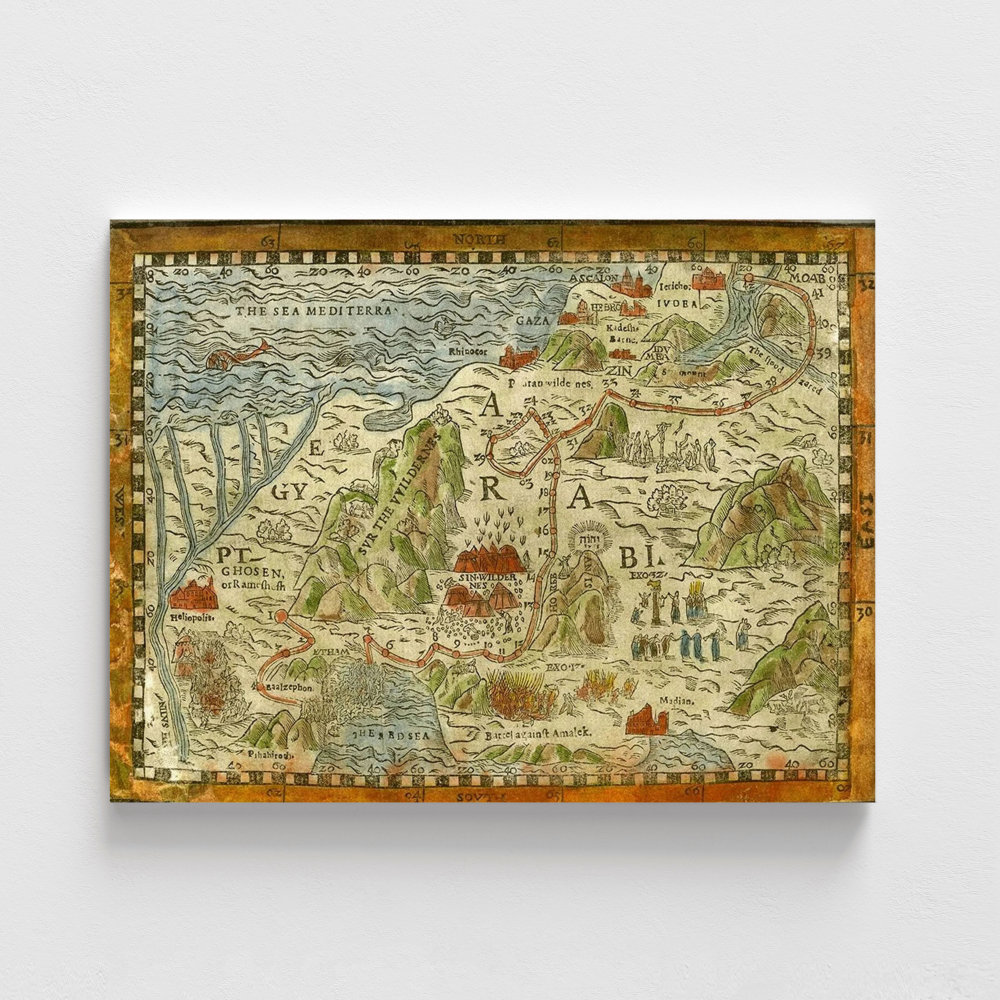 WeFrameArt Exodus By Vintage Maps, Bible History Map, Exodus Map Print ...