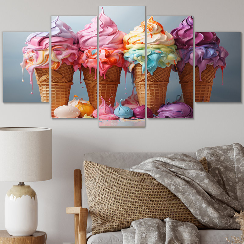 Design Art Food Ice Cream Pointillism II - Food & Beverage Wall Decor ...