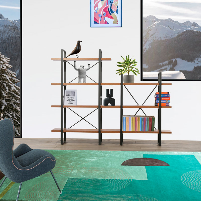 Davee 43’’ H x 71’’ W Steel Etagere Bookcase | Wayfair