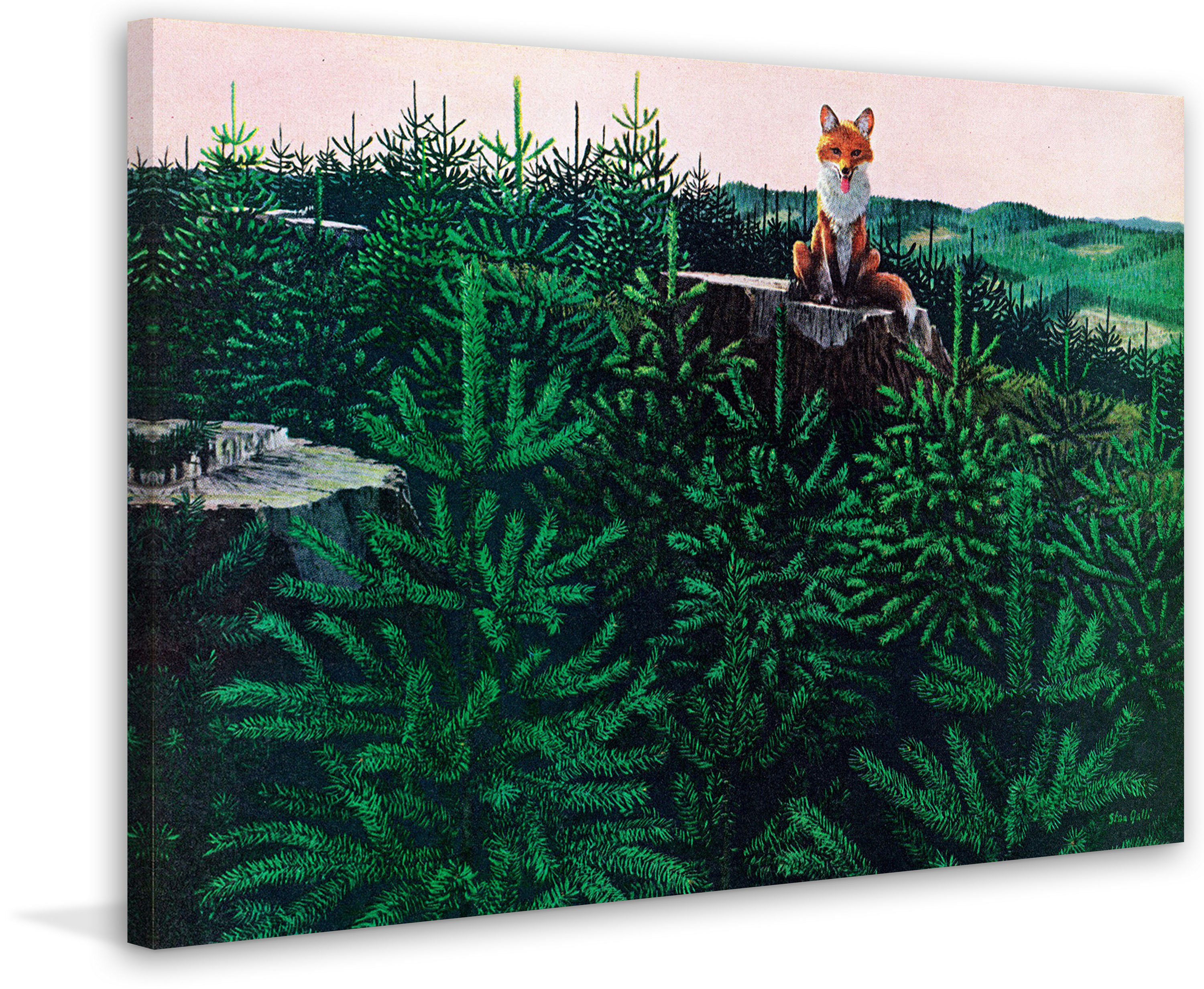 Marmont Hill "Mischevious Fox" Painting Print on Wrapped Canvas | Wayfair