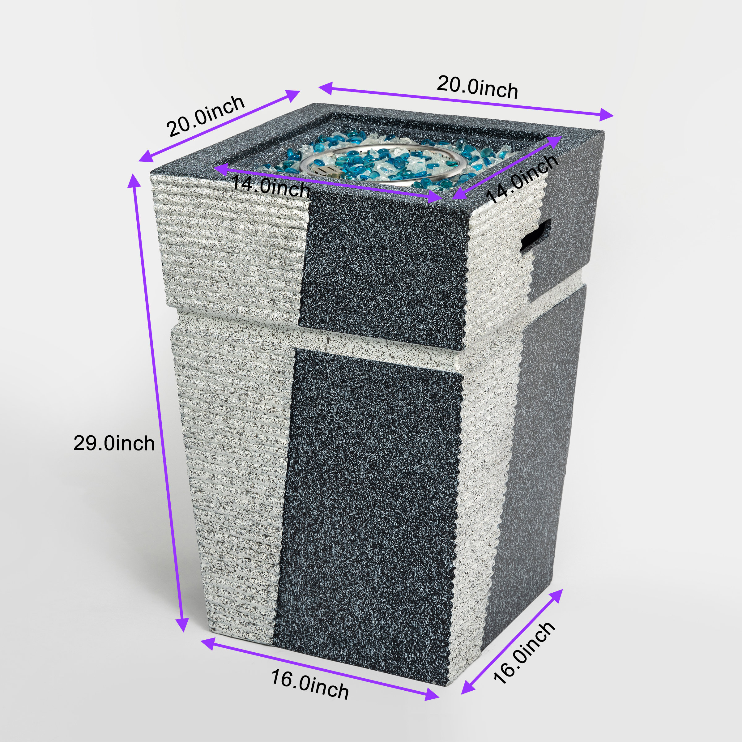 Latitude Run® Outdoor Concrete Fire Pit Column Propane Fire Pit Patio ...