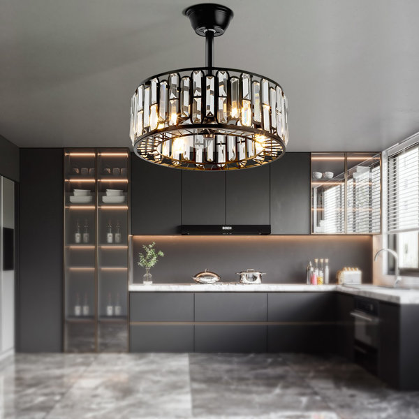 Mercer41 Zhayden 18“ Remote Control 3-Speed Ceiling Fan Light with ...