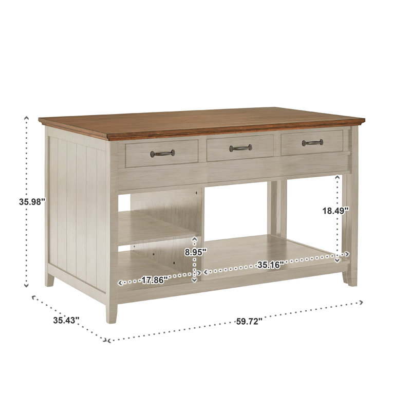 Kingstown Home Spadina Wood Kitchen Island & Reviews | Wayfair