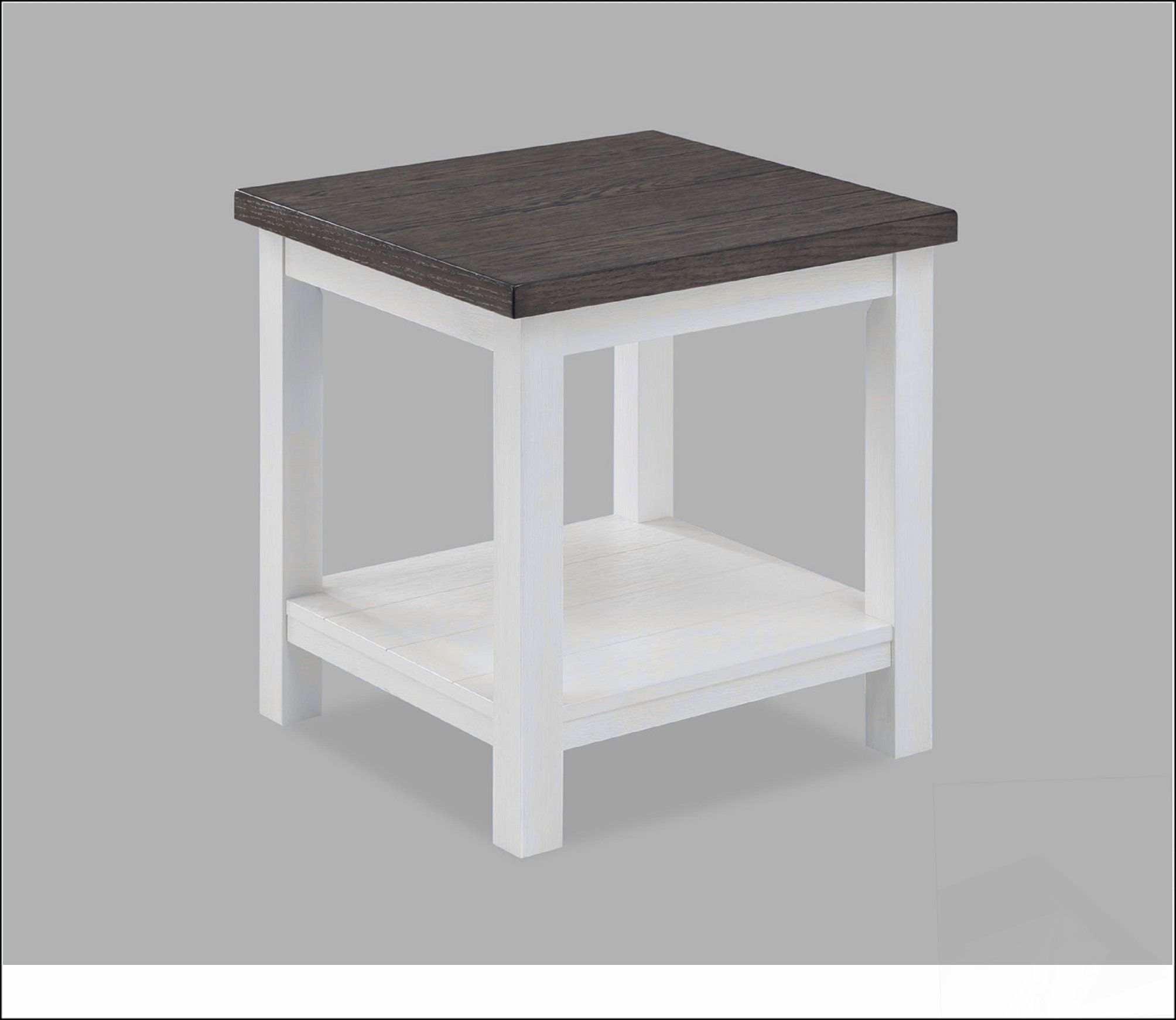 House of Hampton 1pc Farmhouse Style End Table with Base Rectangular ...